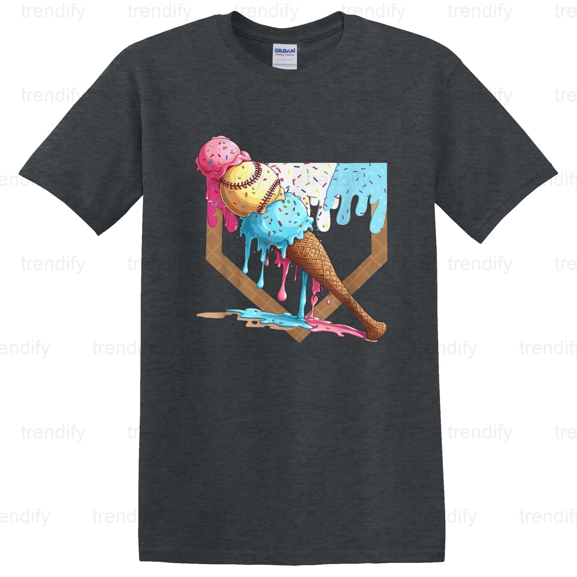 A Classic Scoop of Ice Cream in a Baseball Cone, A Fun Graphic, Unisex ...
