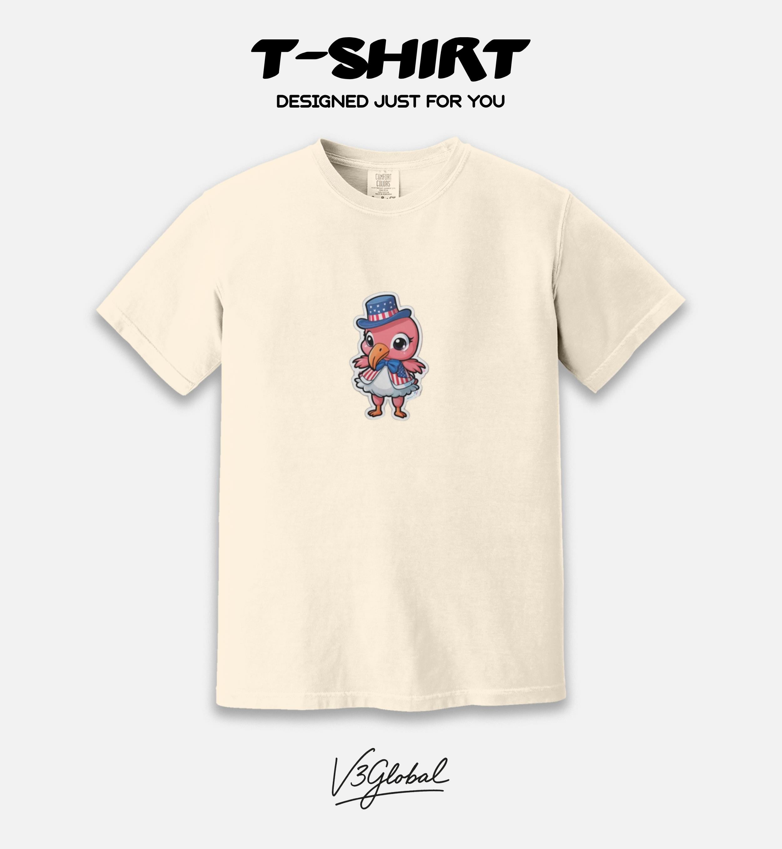 A Classic and a Simple Patriotic Flamingo Art Design Comfort Color T ...