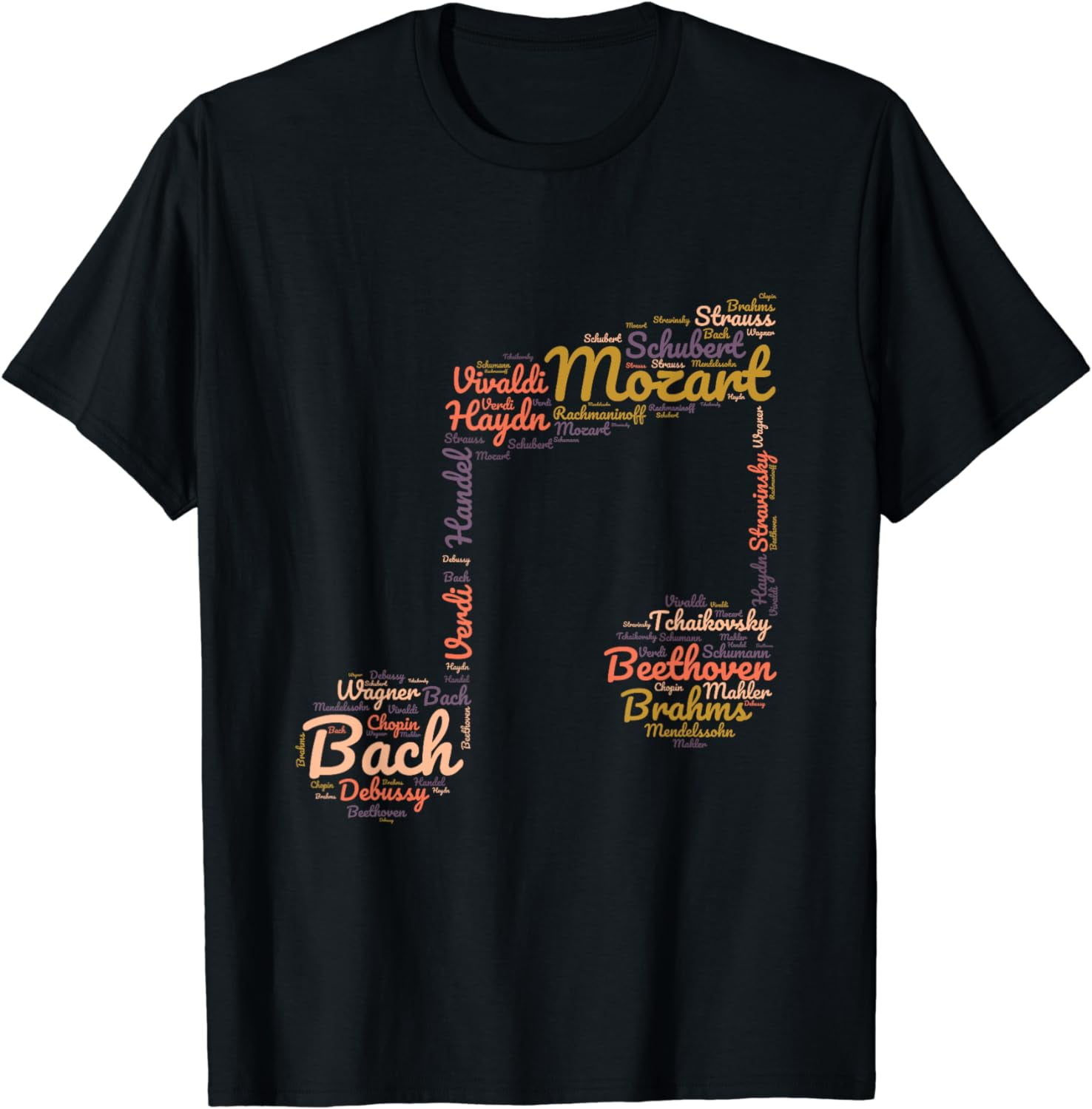 A Classical composer word cloud for musicians T-Shirt - Walmart.com
