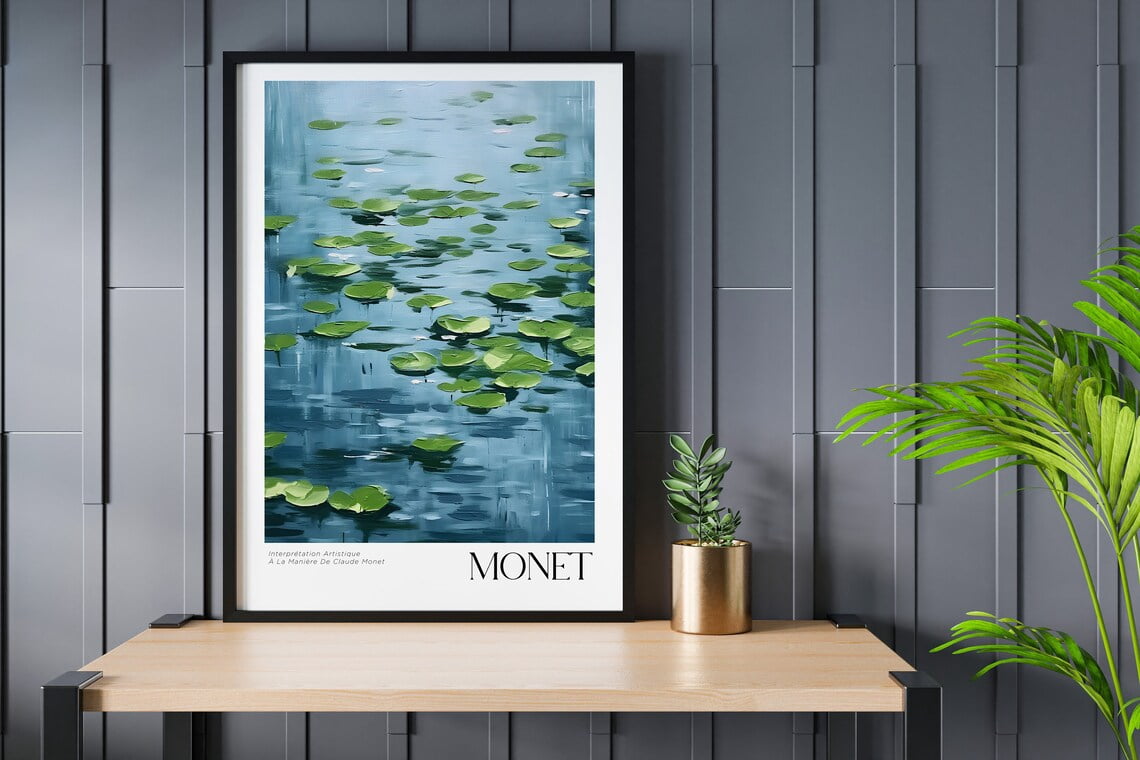 A Claude Monet Fine Art Water Lilies Poster Artist Gallery Wall Art ...