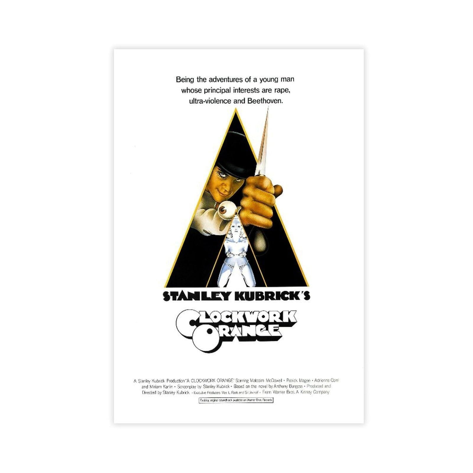 A Clockwork Orange, Stanley Kubrick, Vintage Retro Movie Poster Canvas ...