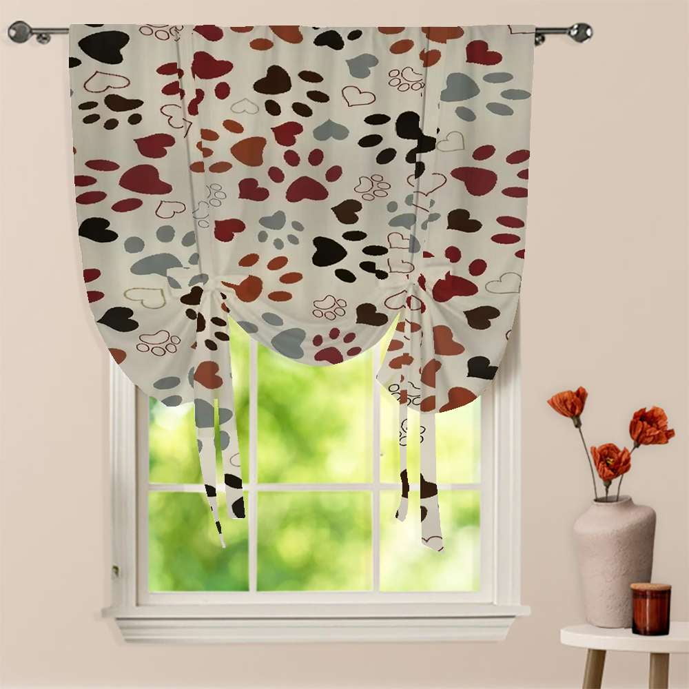A Collection Of Footprints And A Dog Paw Print Window Curtain for ...