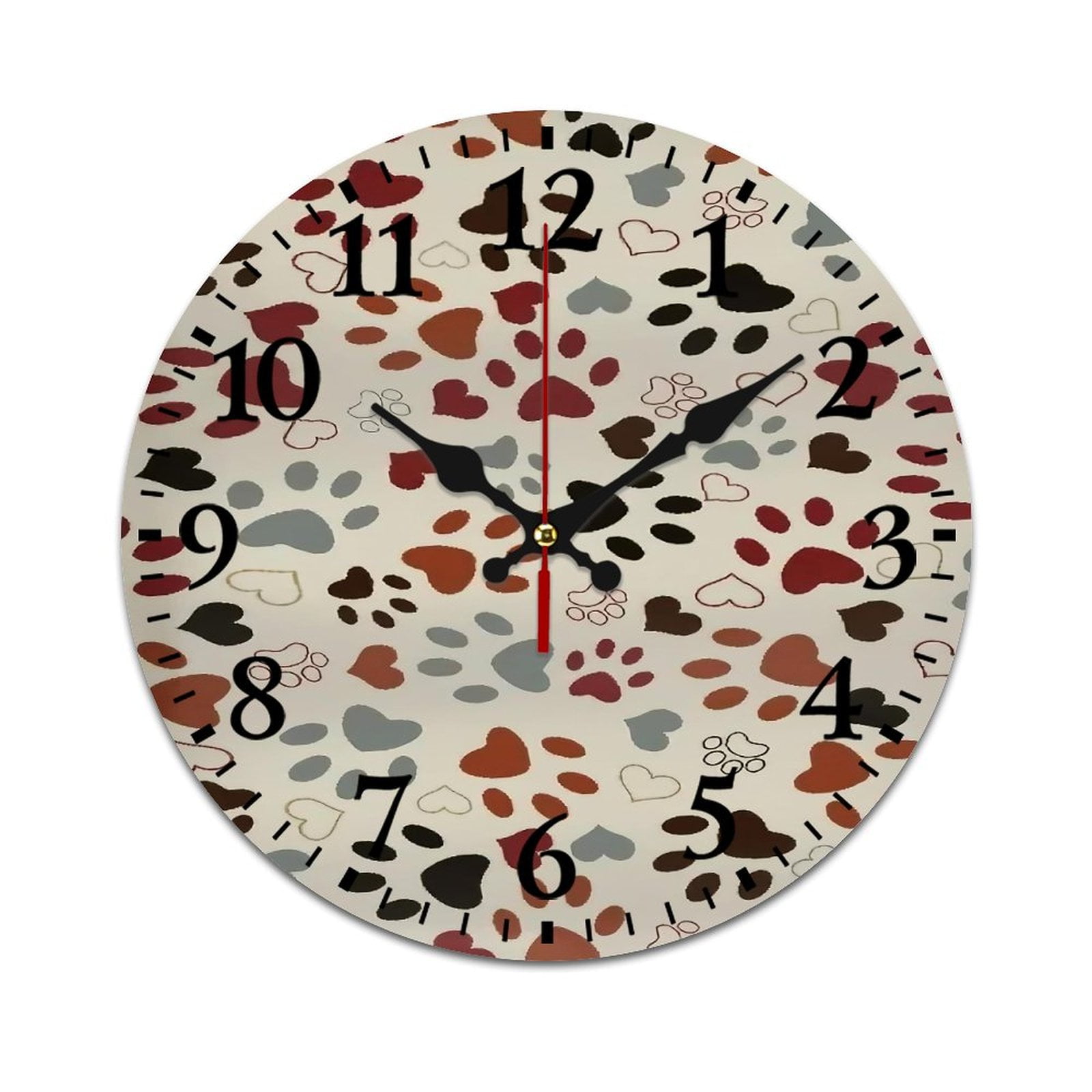 A Collection of Footprints And A Dog Paw Print Wall Clock Modern Design ...