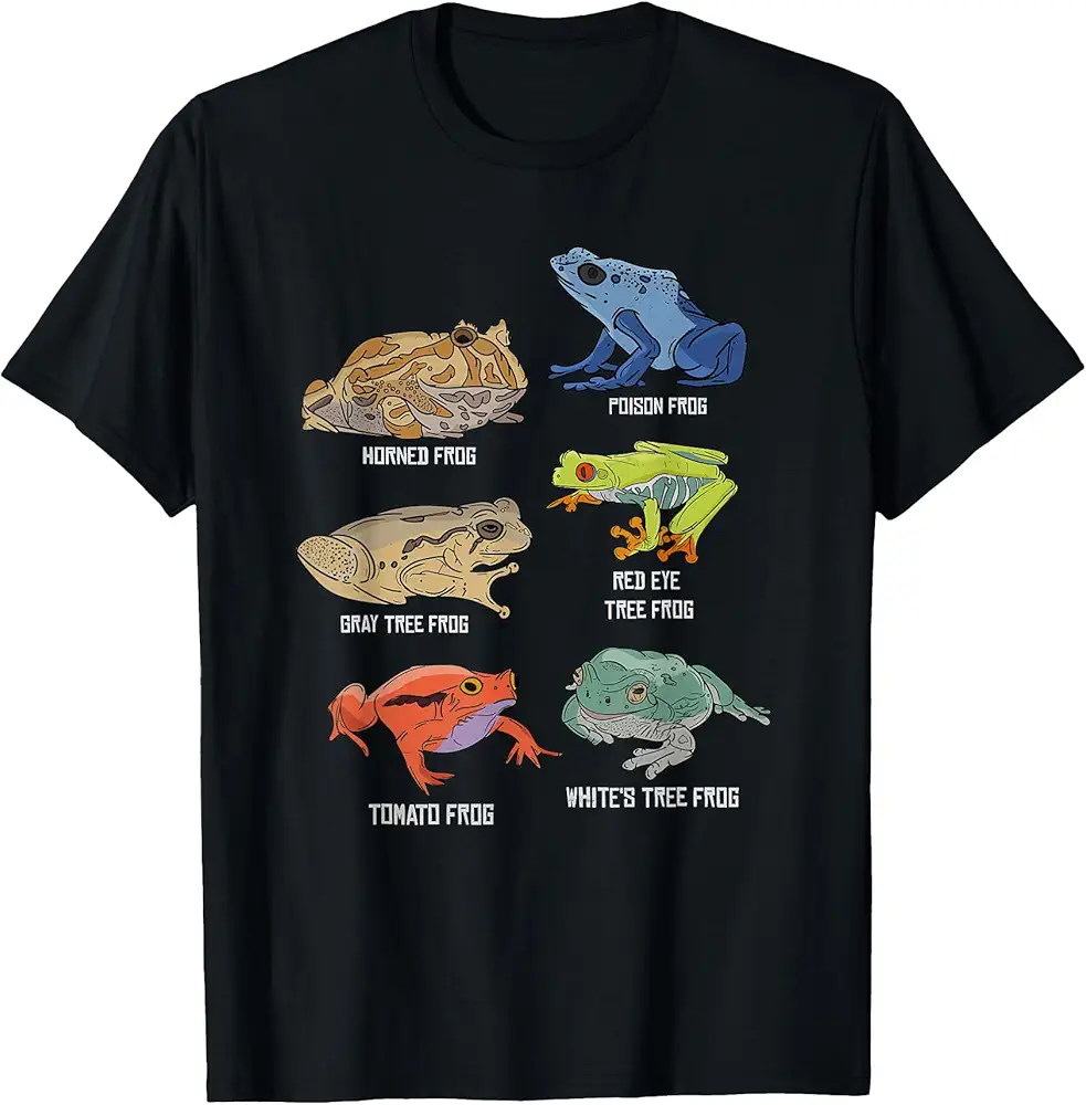 A Colorful Chart of Different Frog Species For A Frog Fan Unisex T ...