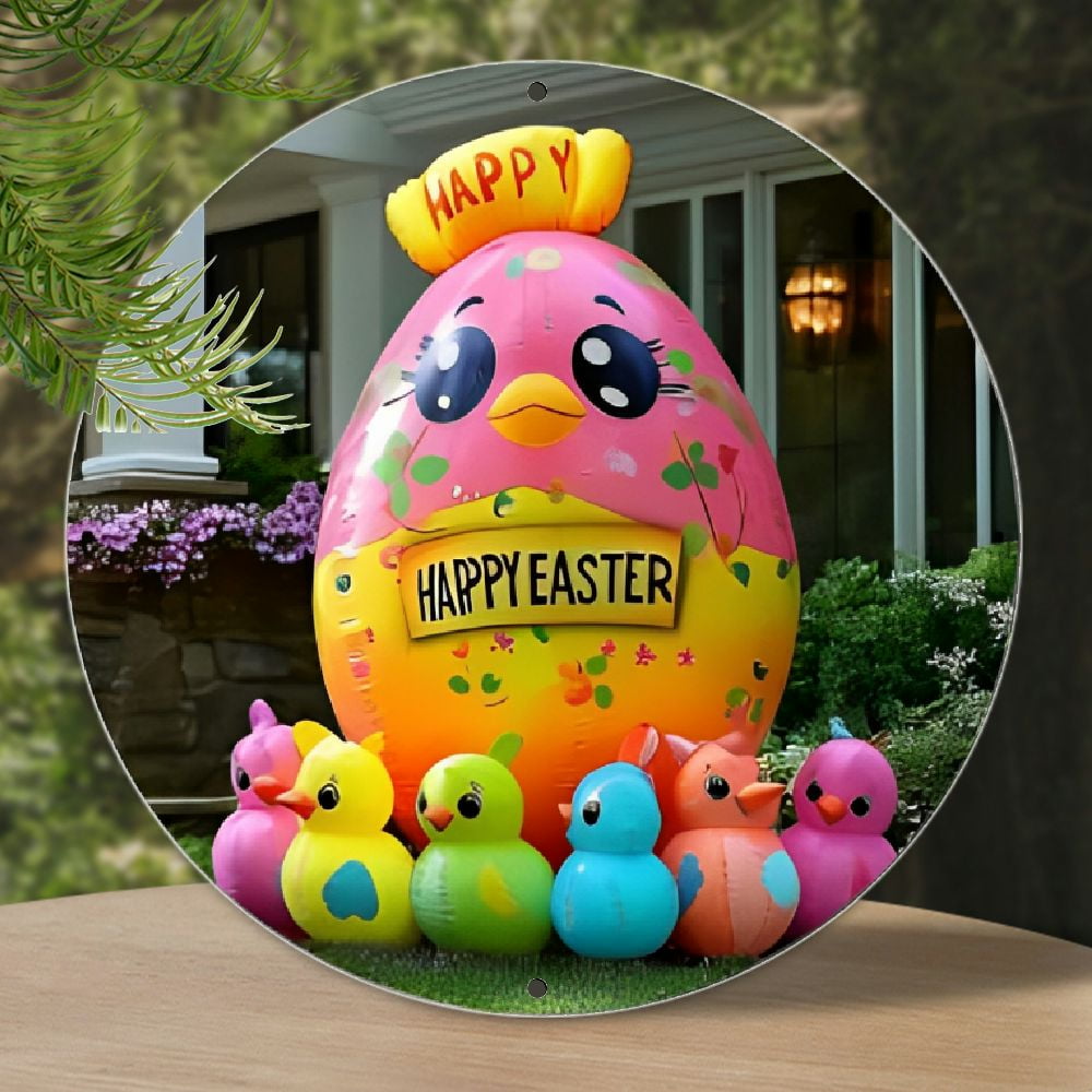 A Colorful, Fun-Filled Inflatable Easter Egg Surrounded by Cheerful ...
