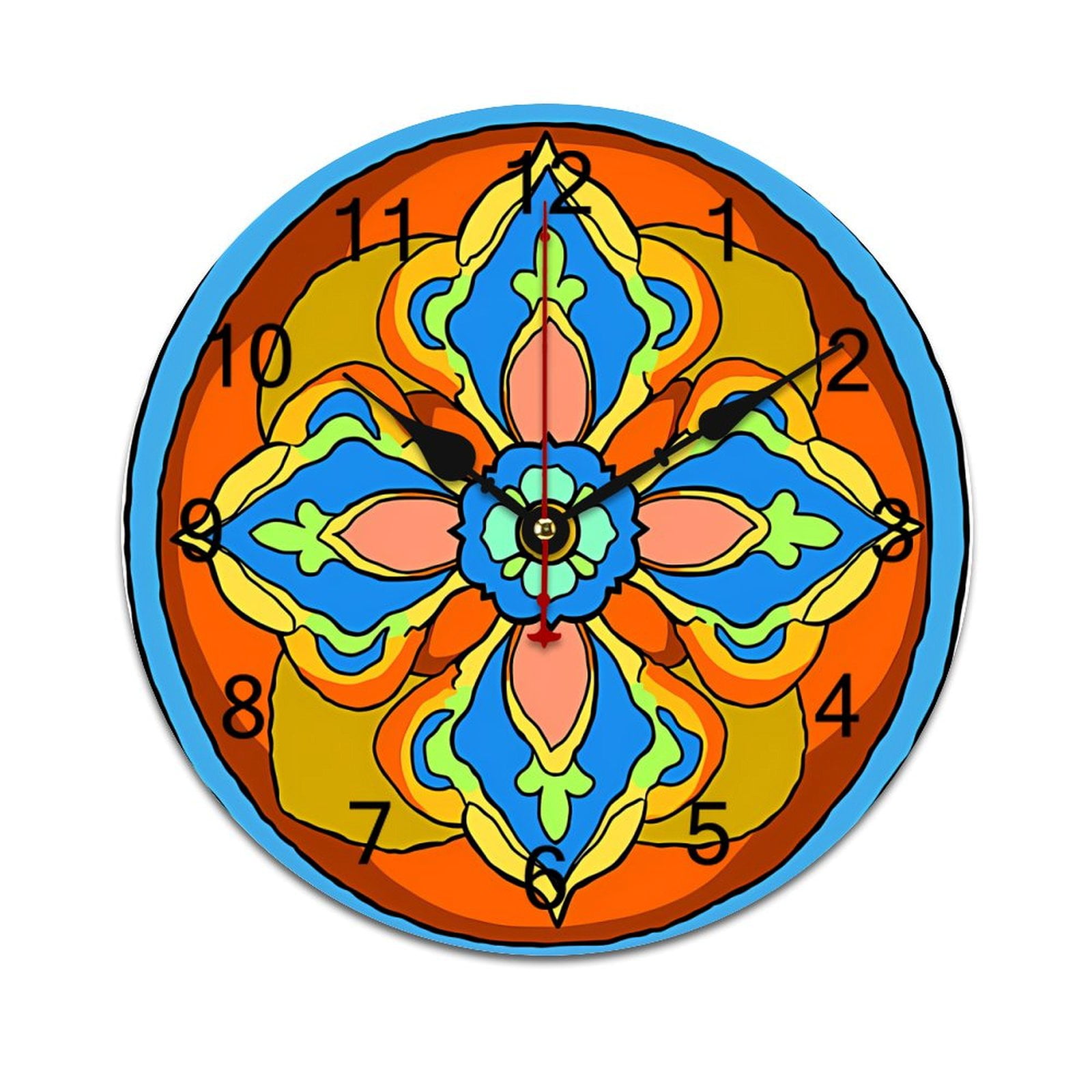 A Colorful Mandala Design Featuring A Flower in The Center_01 Printed ...