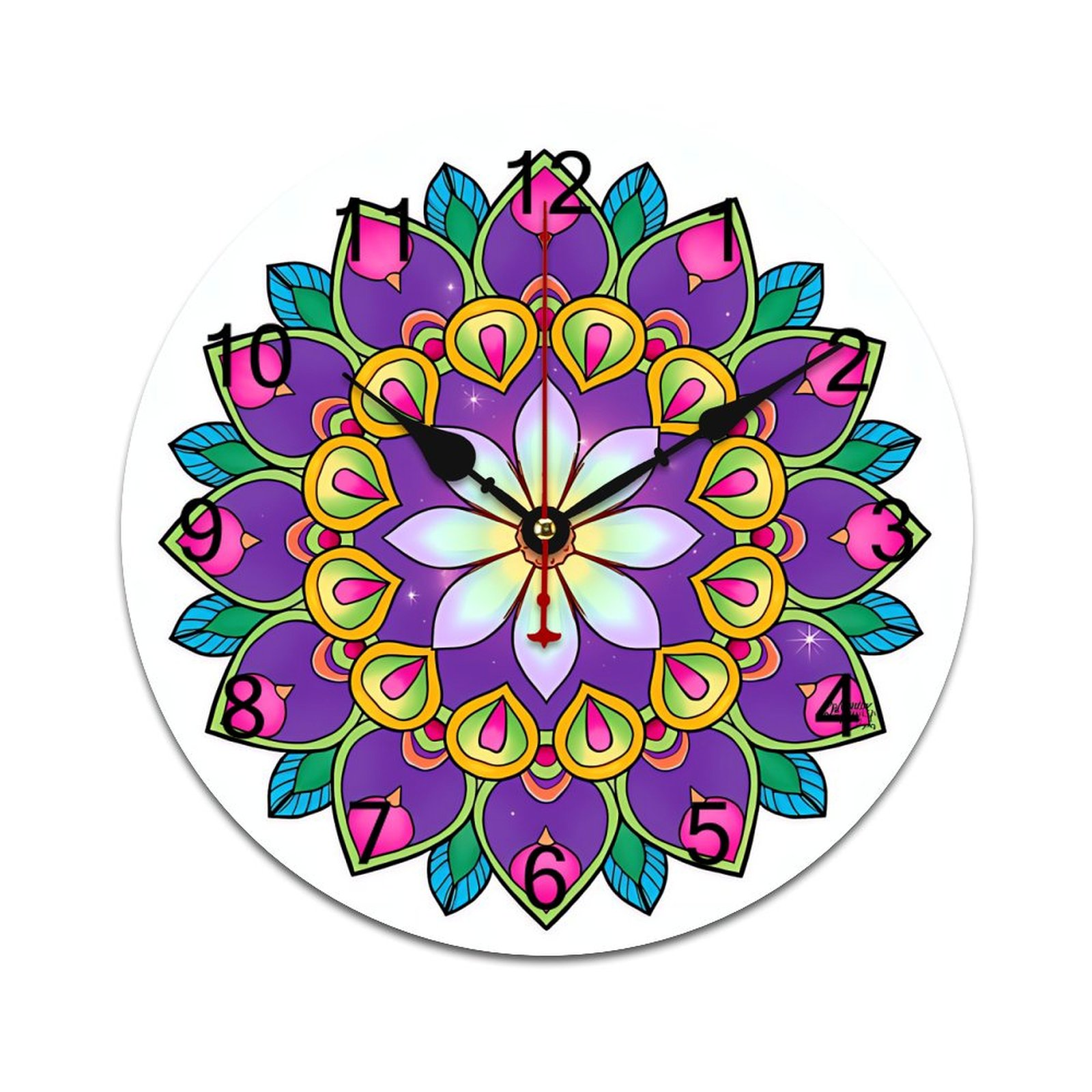 A Colorful Mandala Design Featuring A Flower in The Center_02 Time ...