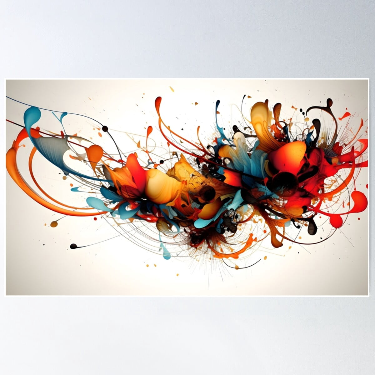 A Colorful Splashes Of Paint Poster Wall Art Modern Wall Decor Wall Art ...