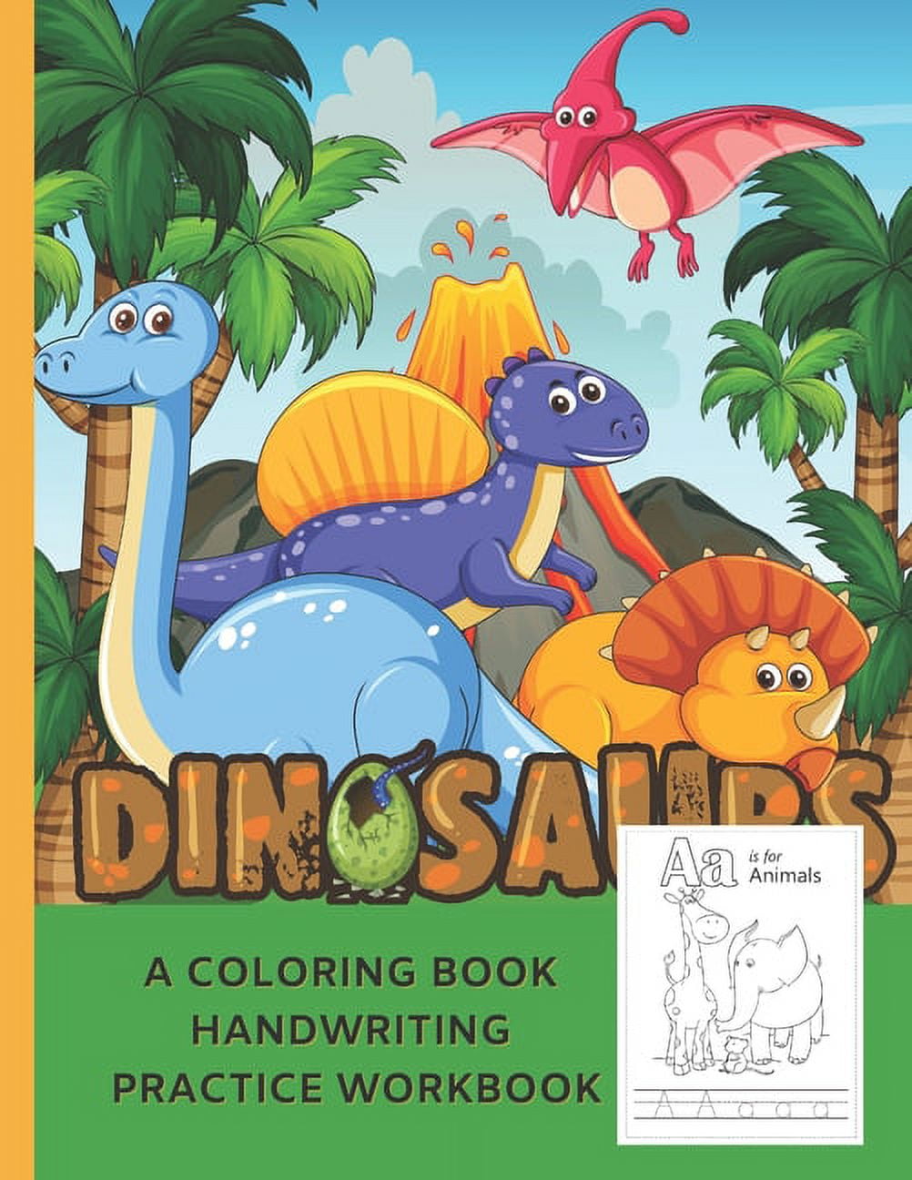 A Coloring Book Handwriting Practice Workbook : Dinosaurs ABC Trace ...
