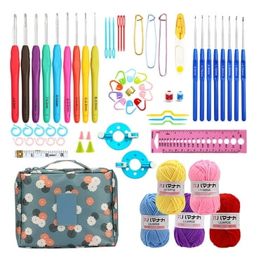 FUYGRCJ 107Pcs Crochet Kit Portable Crochet Hook Set Colorful Crochet ...