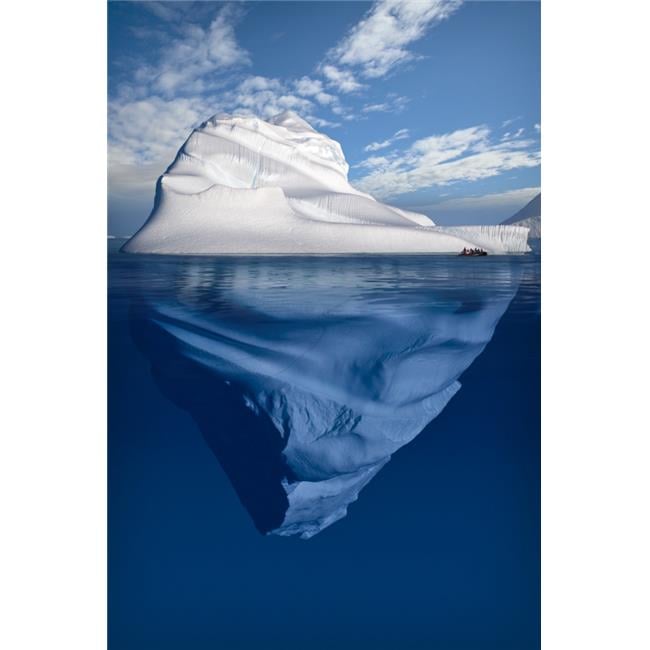 A Composite Image of Tourists Exploring An Iceberg On Their Journey ...