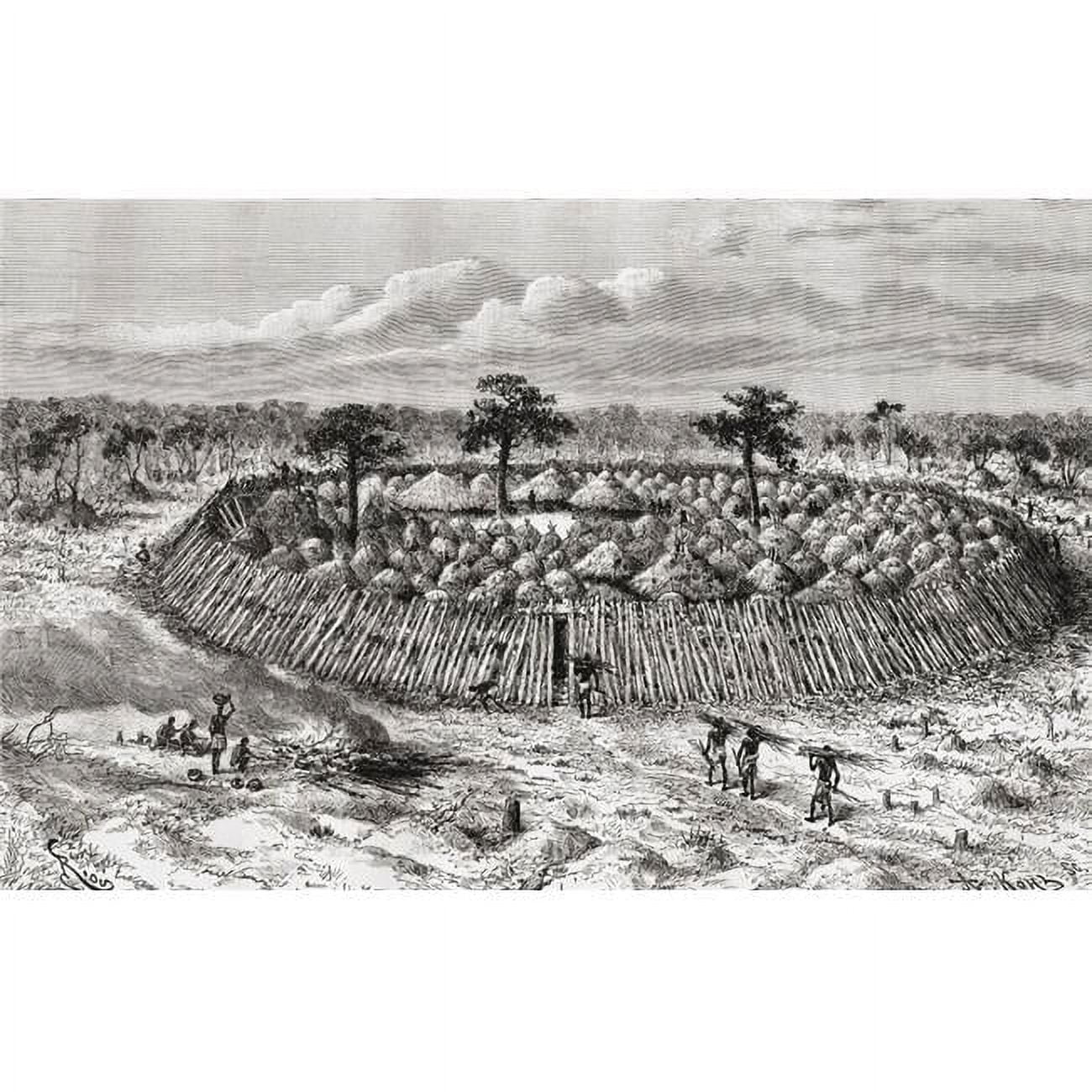 A Congolese Village In The Mid 19th Century From The Book Africa ...