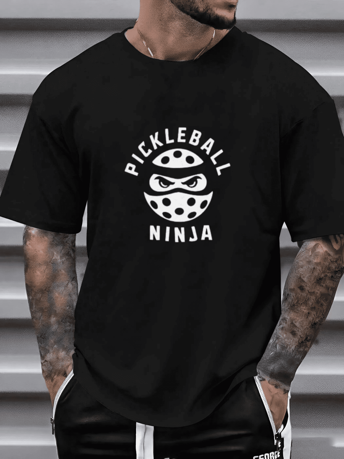 A Cool Graphic Design For A Pickleball Ninja On A Tri Blend Unisex T ...