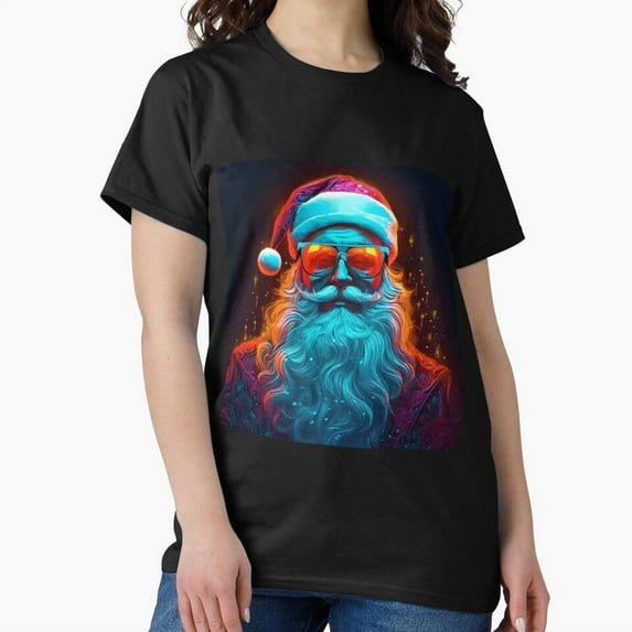 A Cool Neon Christmas St. Nick Claus Funny Holiday 80s Retro Style ...