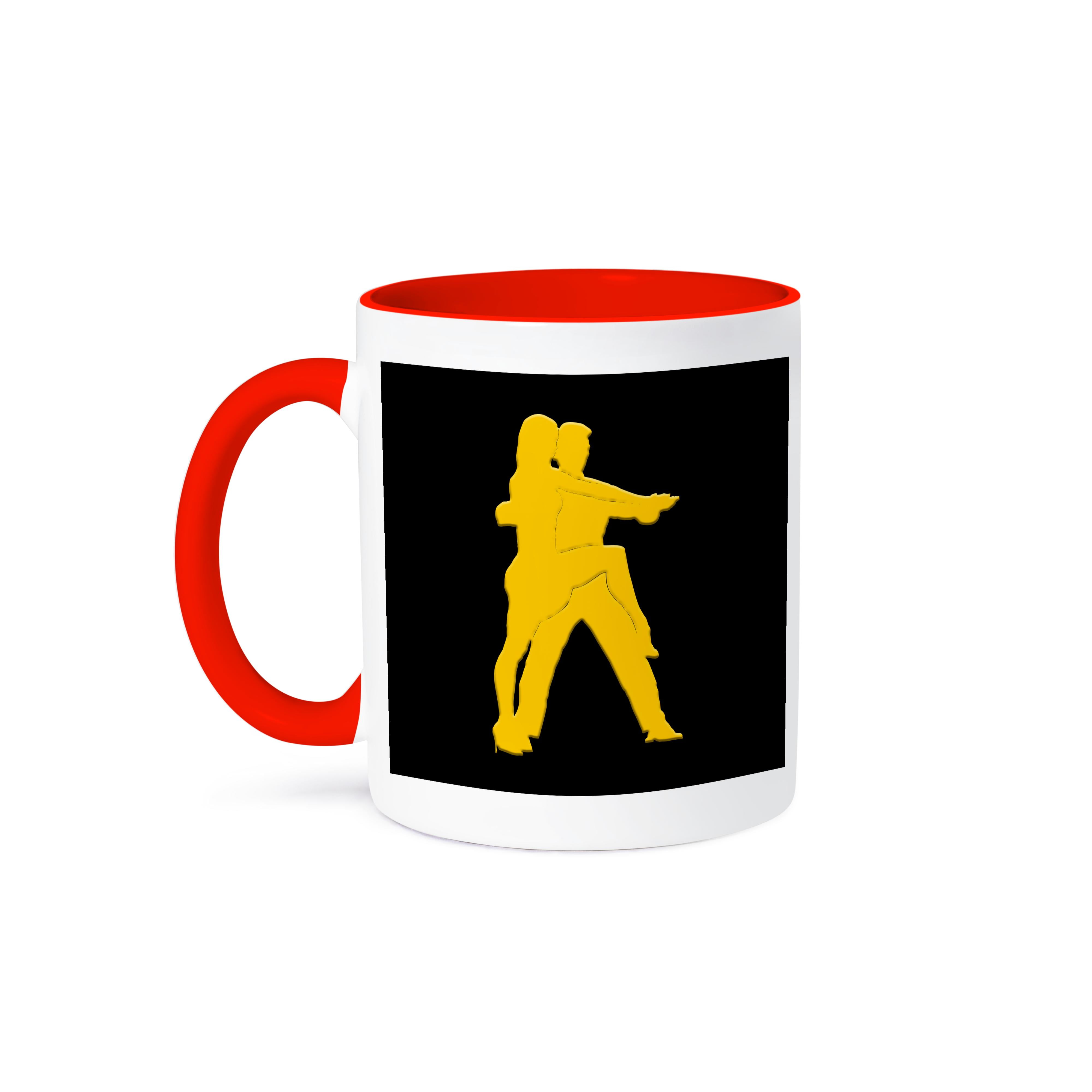 A Cool Pair Of Tango Dancers. Yellow Silhouettes On Black Backdrop ...