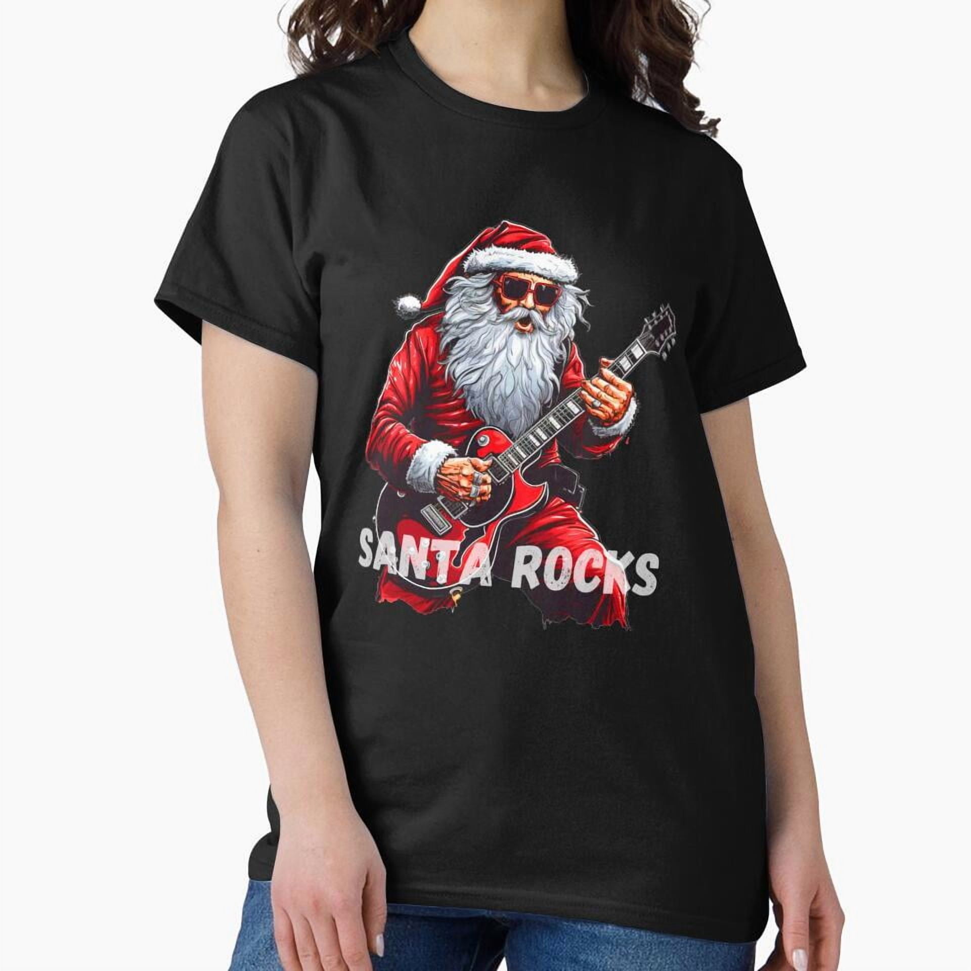 A Cool St. Nick Claus Rocker With Sunglasses And A Guitar Funny Music ...