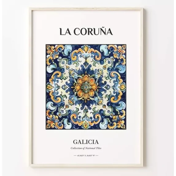 A CoruÃ£Â±A Wall Art Print Traditional Spanish Tile Decor Poster ...