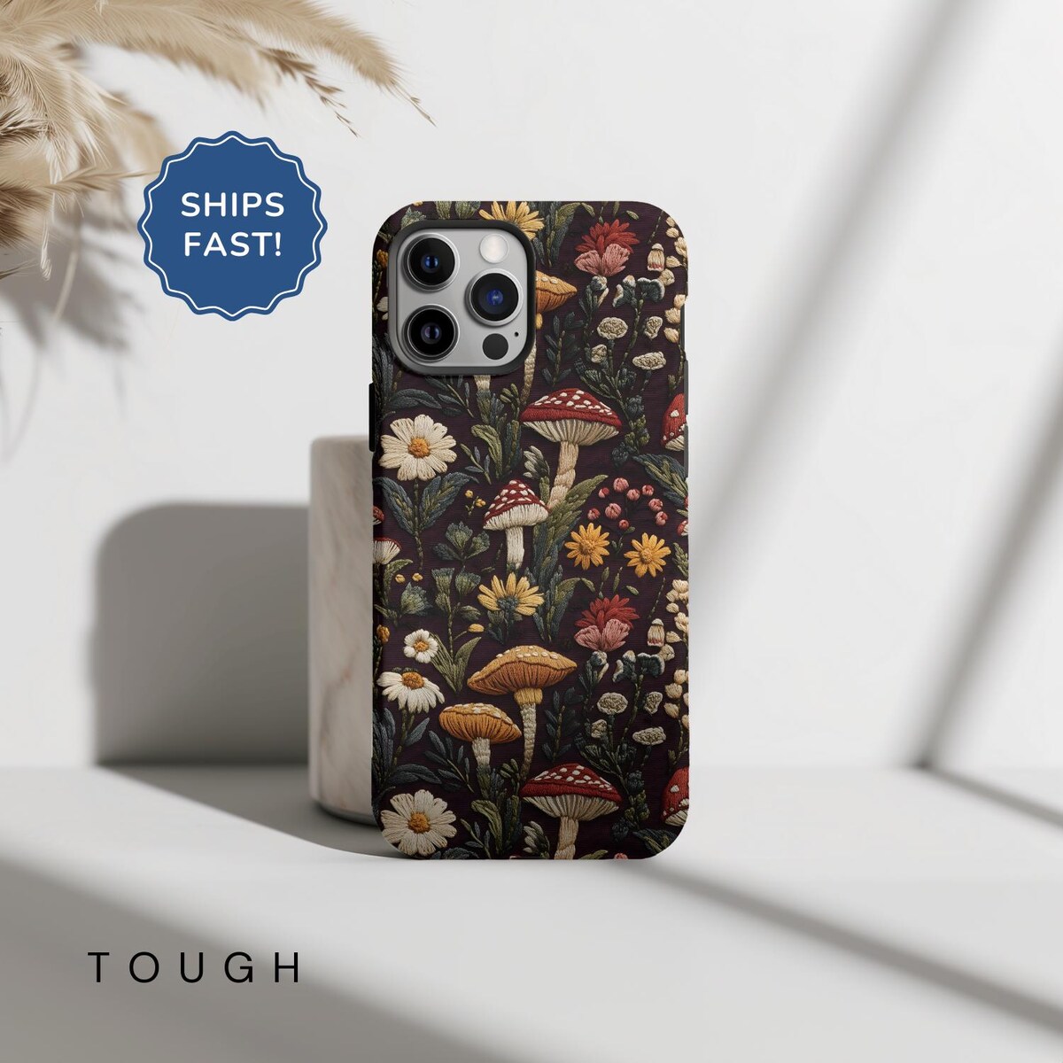 A Cottagecore Phone Case with a Whimsical Mushroom Art with iPhone 17 ...
