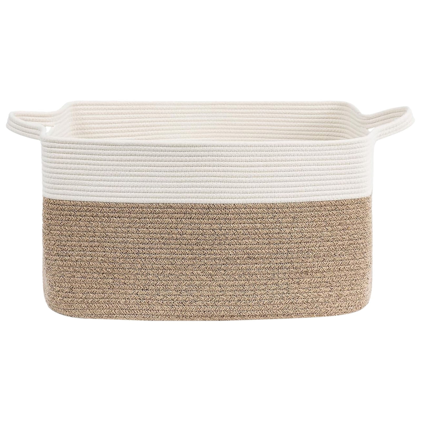 A Cotton Rope Foldable Storage Basket, Handmade Collapsible Bin for ...
