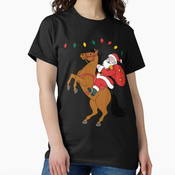 A Cowboy St. Nick Claus Riding A Horse Funny Christmas Western Holiday ...