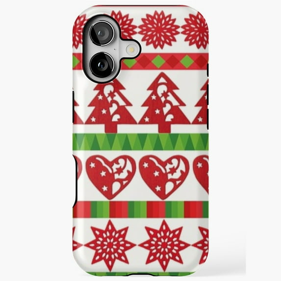 A Cozy Christmas Pattern Protective Case for iPhone 11 12 13 14 15 16 ...