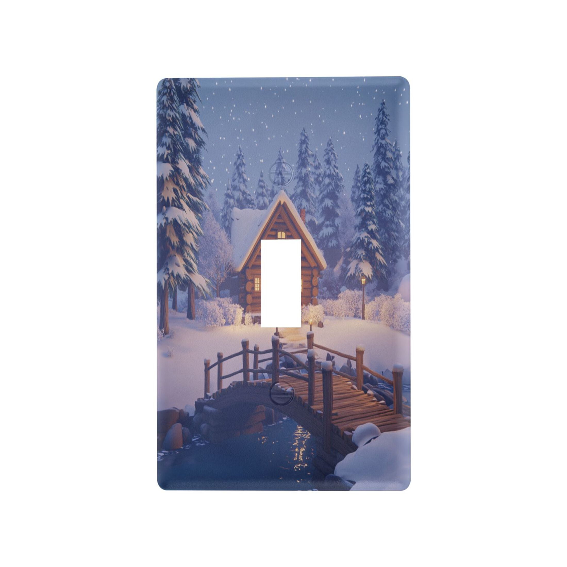 A Cozy Log Cabin Nestled Light Switch Cover Switch Plate Outlet Cover ...