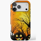 A Creepy Halloween with a Ghost a Bat and a Pumpkin Case for iPhone 11 ...