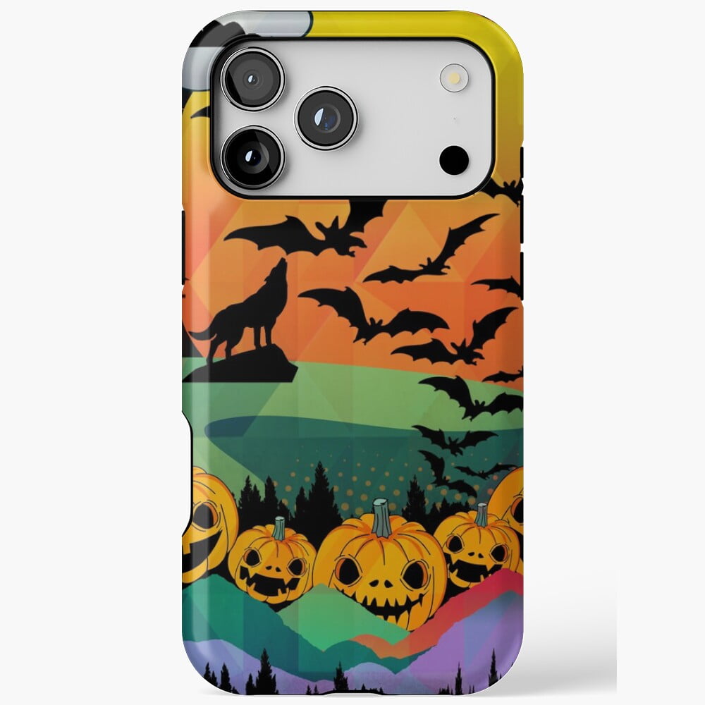 A Creepy Halloween with a Jack O Lantern and a Bat Case for iPhone 11 ...