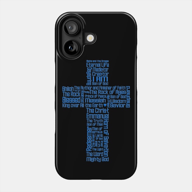 A Cross Names of Jesus Blue with a Christian Religious Symbolism Case ...