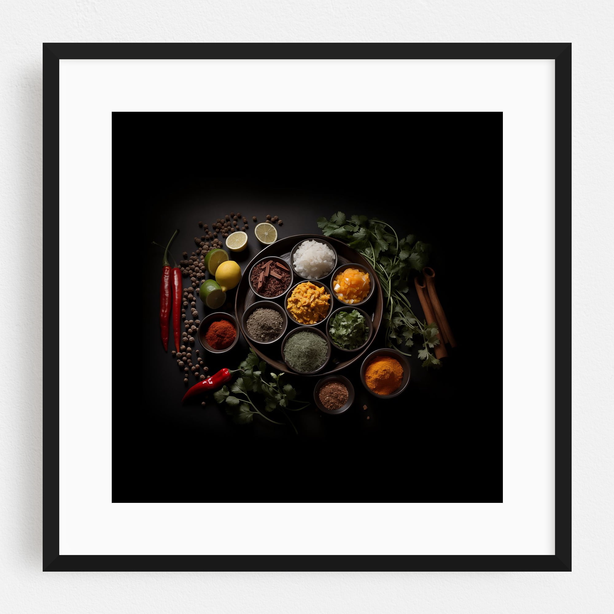 A Culinary Canvas Herbs in Bowls Photorealism 2 - Digital Art Kitchen ...