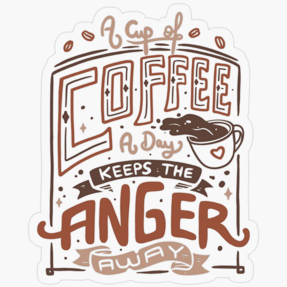 A Cup Of Coffee A Day Transparent Sticker Phone Decal Water Bottle ...