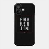A "Cursive Font - White Awakening Logo with Red Frame" with Case for ...