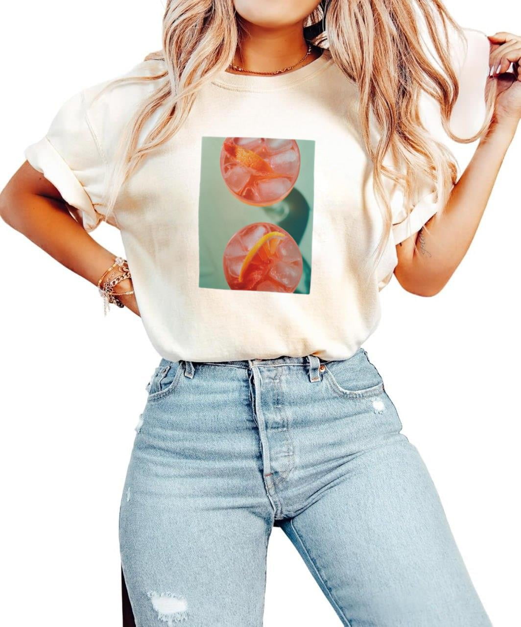 A Cute Aperol Spritz Summer Cocktail Decoration Graphic Comfort Color T ...