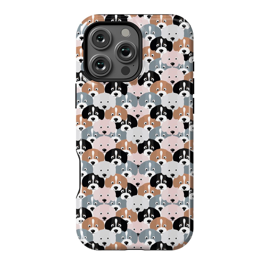 A Cute Black Brown Pink Grey Puppy Dogs Illustration Tough Case for ...