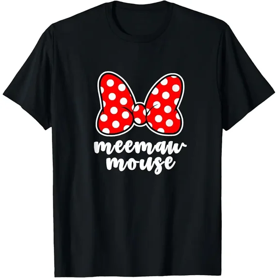 A Cute Cartoon Mouse Bow For The Family Vacation Meemaw Unisex T-Shirt ...