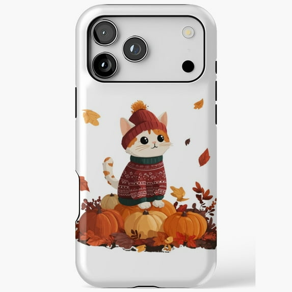 A Cute Cat in a Cozy Knitted Sweater Graphic iPhone 11 through 17 Pro ...
