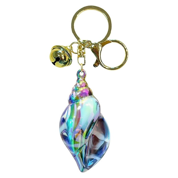 A Cute Conch Keychain Colorful Large Acrylic Sea Shell Key Ring For Car ...