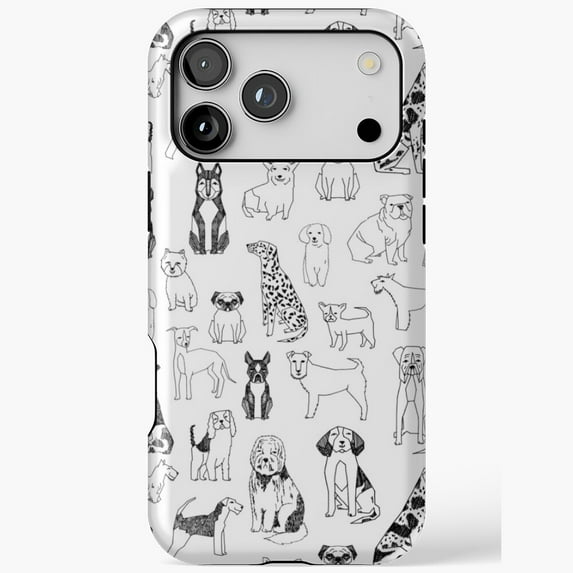 A Cute Dog Breed Pattern Funny Puppy Themed Art iPhone 11 through 17 ...
