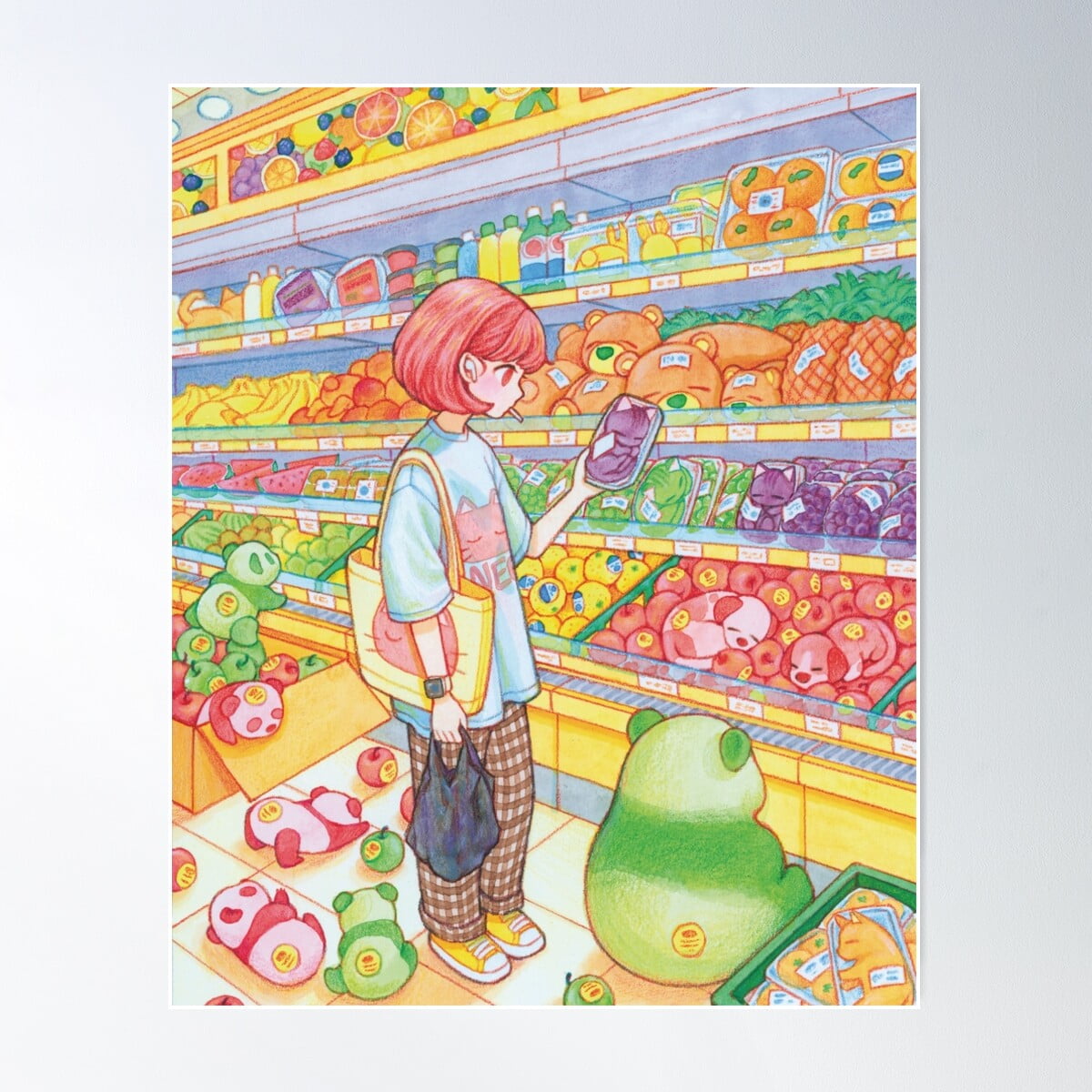 A Cute Fruit Shop Poster Wall Art, Modern Wall Decor For Living Room ...