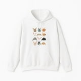 A Cute Funny Bunny Art Graphic Of Rabbits In Glasses Themed Pullover ...