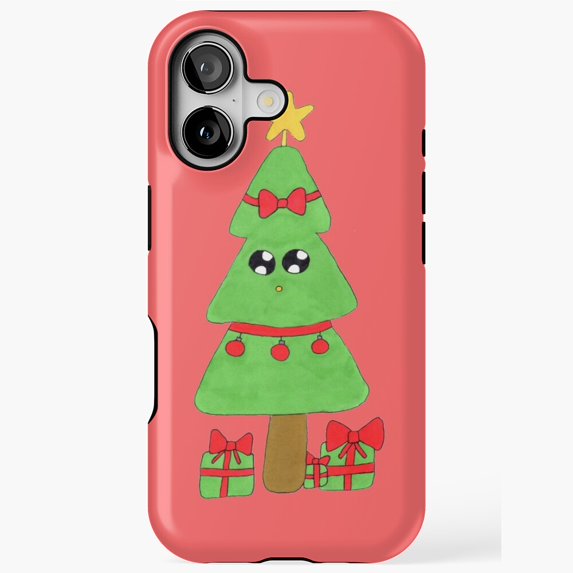 A Cute Xmas Tree Cartoon Protective Case for iPhone 11 12 13 14 15 16 ...