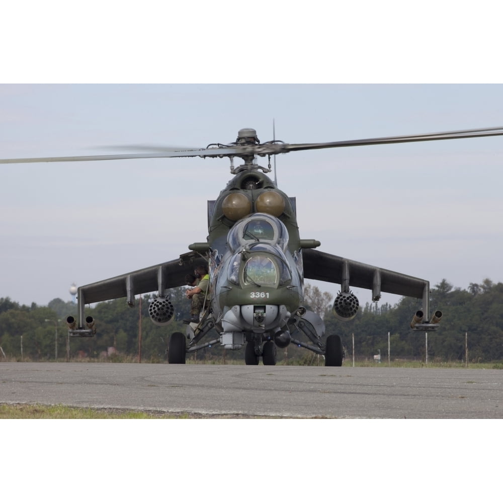 A Czech Air Force Mi-24 Hind gunship Poster Print - Walmart.com