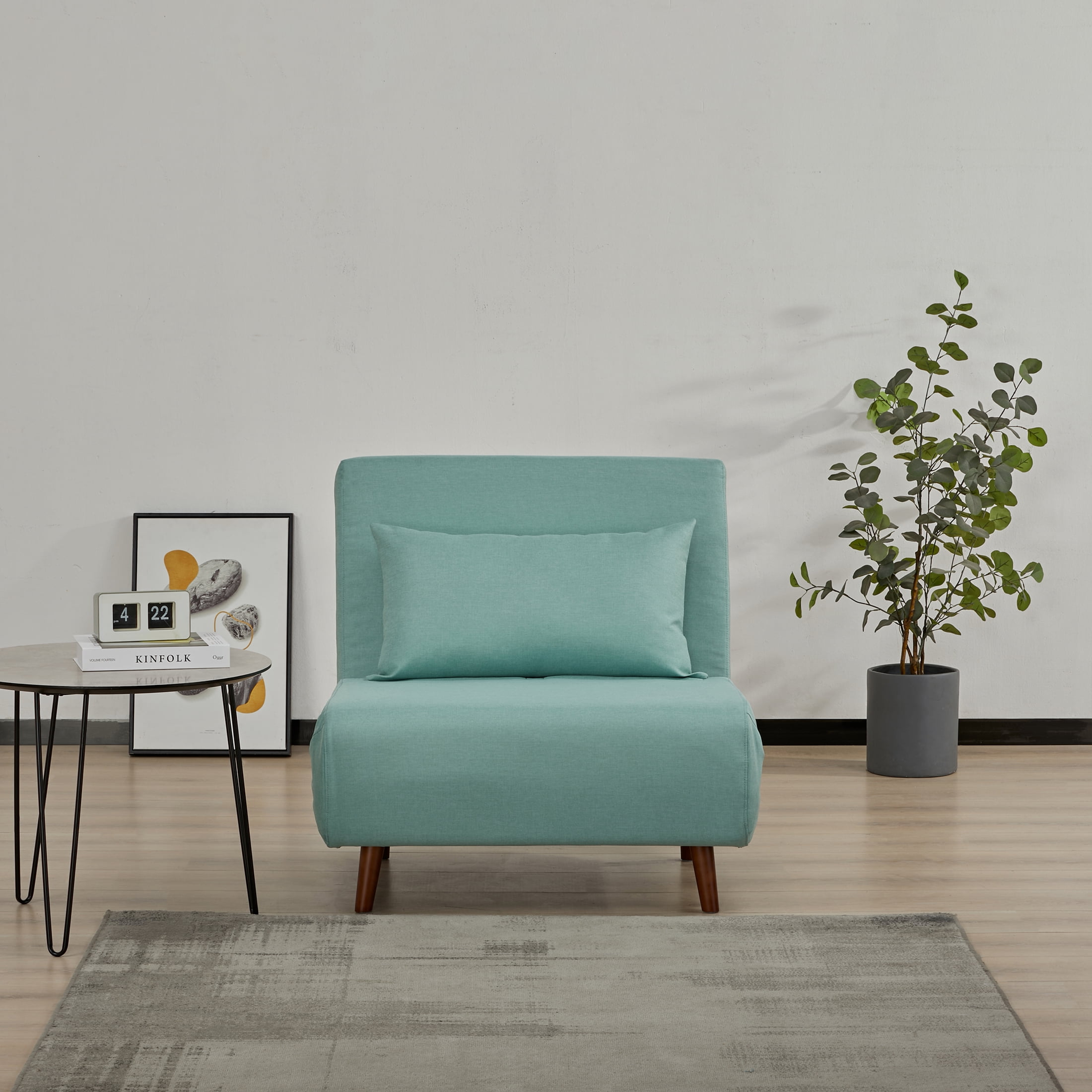 A&D Home Tustin Convertible Futon Chair, Seafoam - Walmart.com