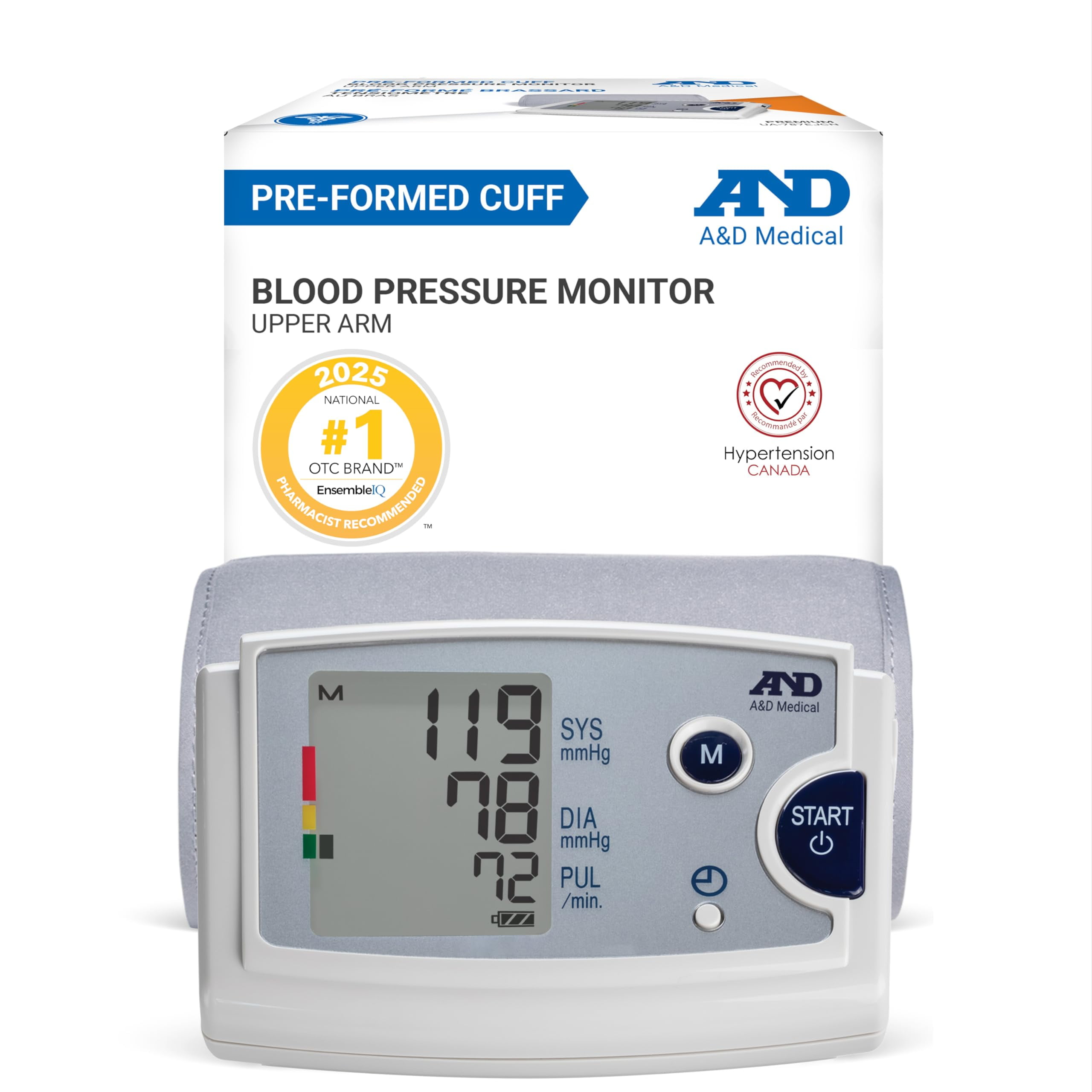 A&D Medical Blood Pressure Machine with Pre-Formed Upper Arm Cuff (23 ...