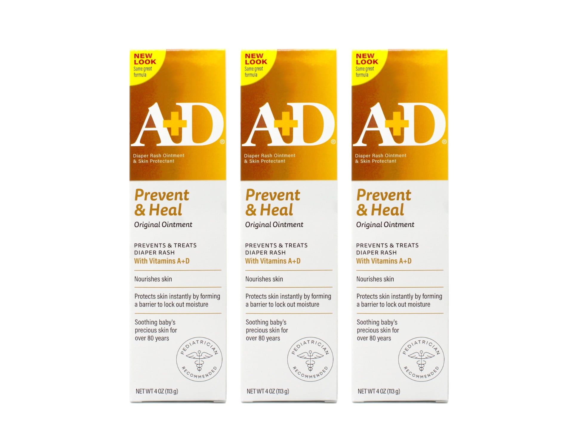A+D Prevent + Heal Diaper Rash Ointment 4 oz, - 3 Pack - Walmart.com