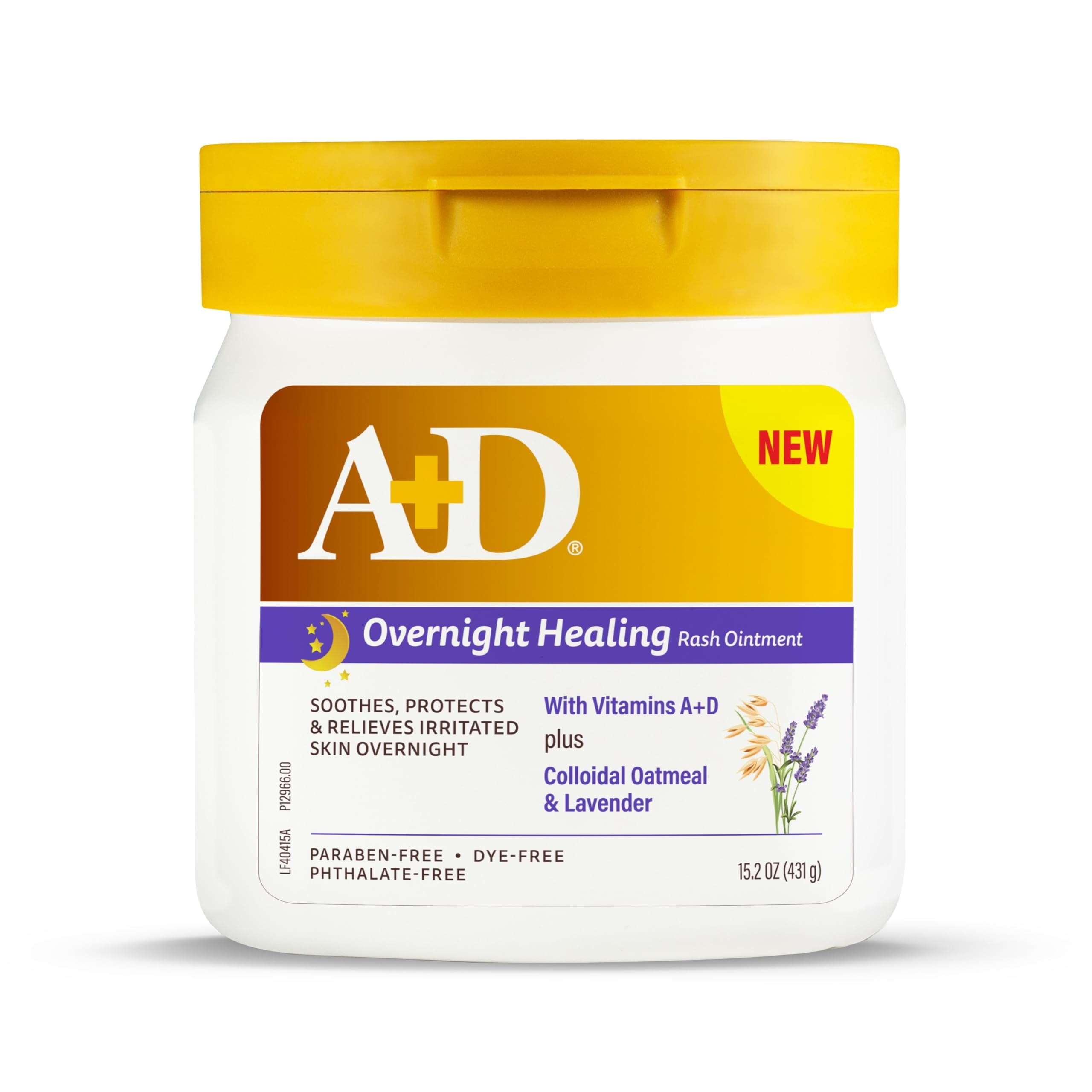 A+D Overnight Healing Diaper Rash Ointment for Baby, Soothes, Protects ...