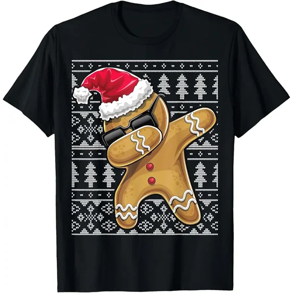 A Dabbing Gingerbread Man An Ugly Holiday Sweater Style Unisex T-Shirt ...
