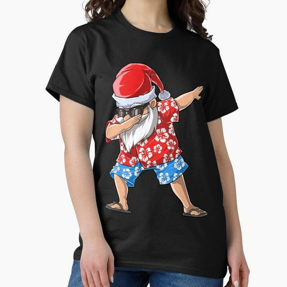 A Dabbing St. Nick Hawaiian Claus Funny Christmas Dab Xmas Holiday Gift ...