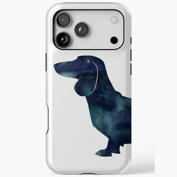 A Dachshund Dog Black Watercolor Silhouette Art iPhone 11 through 17 ...