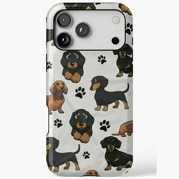 A Dachshund Dog Cartoons Cute Themed Graphic iPhone 11 through 17 Pro ...
